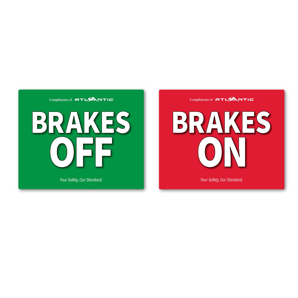 Laminated Brake On/Off Signs (Pack of 25)